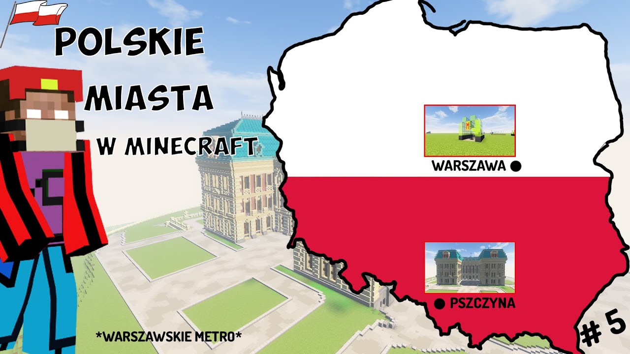 POLSKIE MIASTA w Minecraft (Warszawa, Pszczyna) - YouTube
