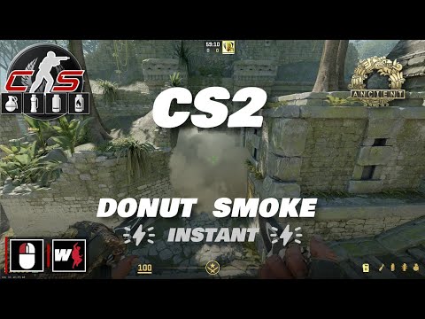 CS2 - Smoke Ancient - Instant - TSpawn 1 to Donut (w + jumpthrow) - YouTube