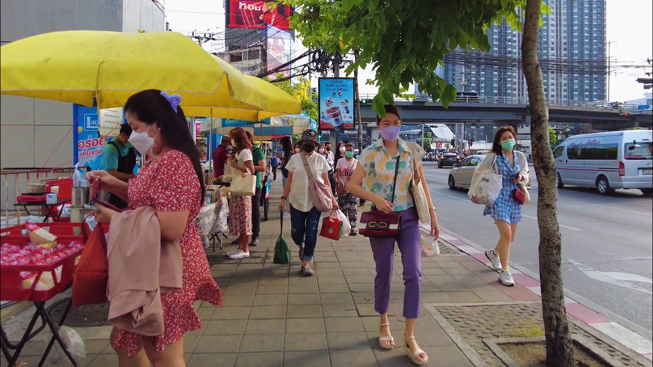 4K 🇹🇭 Bangkok City Morning Walk | Asok BTS Station to Phetchaburi MRT ...