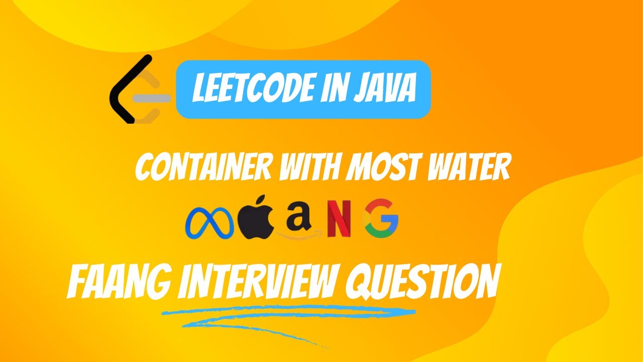 Leetcode Container With Most Water Two Pointer Java Solution