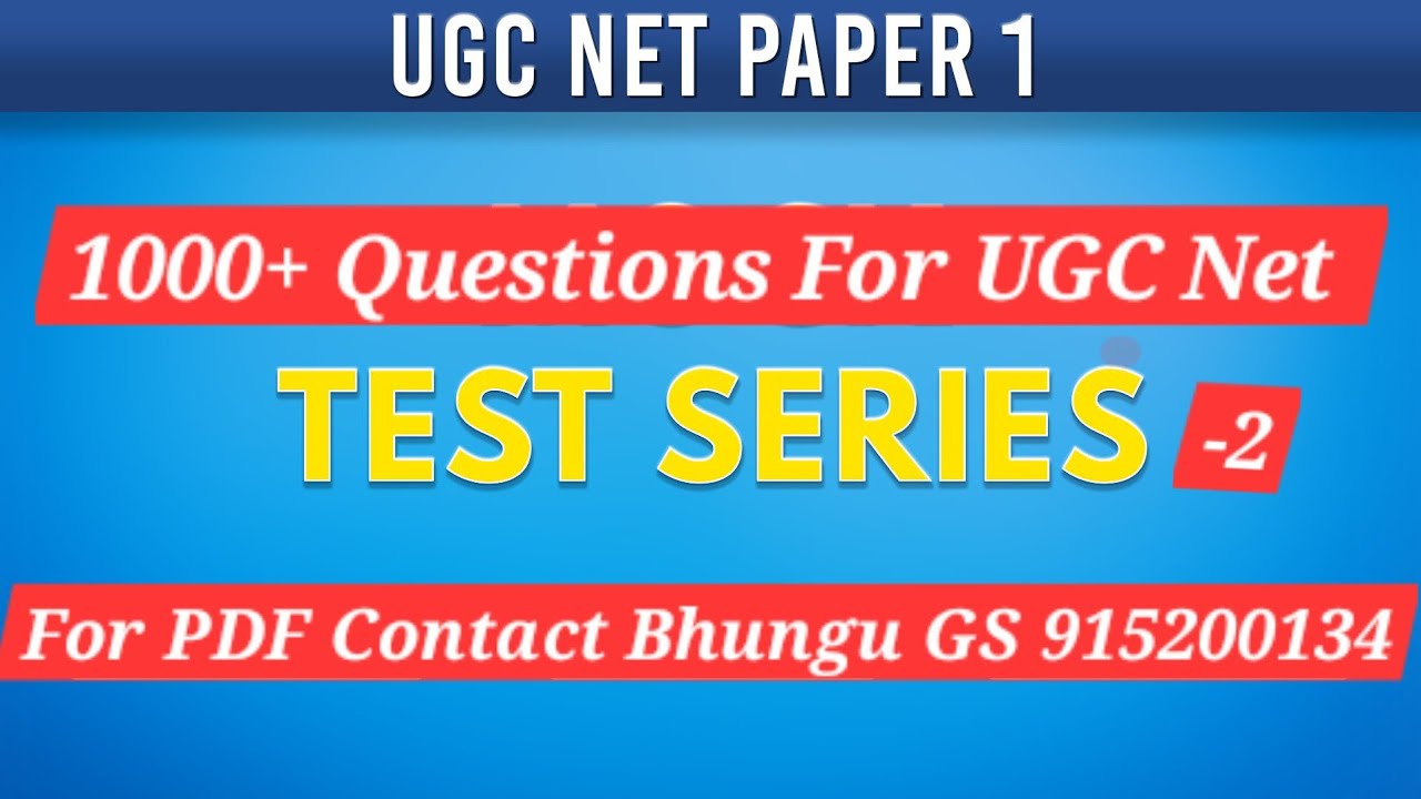 UGC NET Test Series for For Paper 1 | Part -2 | NTA UGC NET General ...