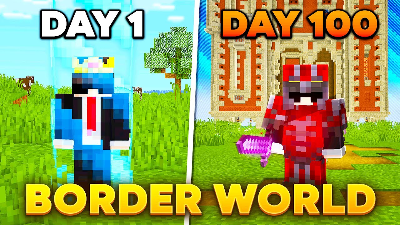 I Survived 100 Days in a 1x1 WORLD BORDER - YouTube