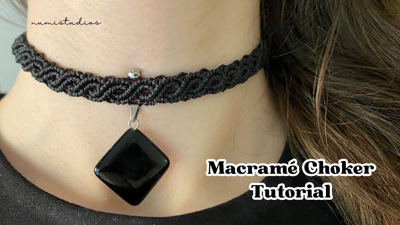 How to Make a Macrame Choker | Easy DIY Macrame Necklace Tutorial - YouTube