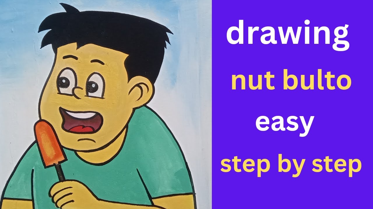 how to draw nut boltu from bangla cartoon | nut boltu drawing step by ...