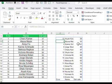 Part-156 : Excel Sort Function Tutorial (Master Your Data!) - YouTube