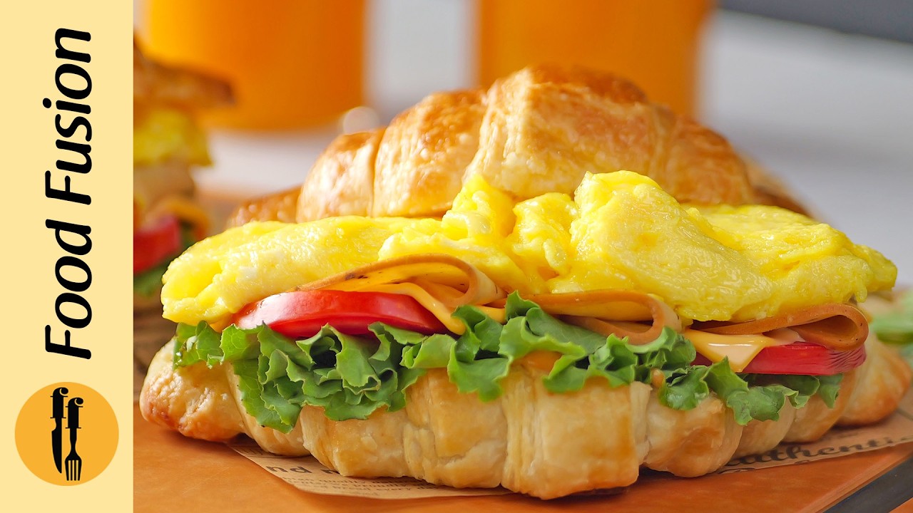 Egg Croissant Sandwich Recipe by Food Fusion - YouTube