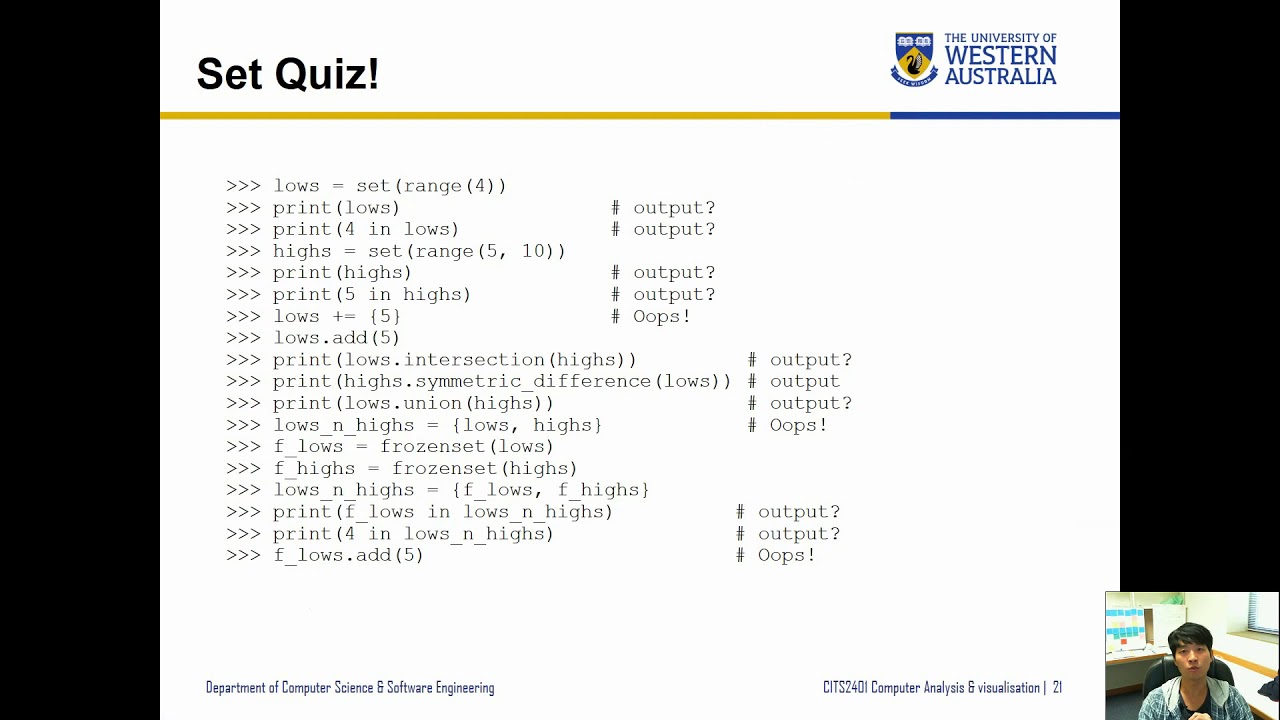 CITS2401 - 8.2. Sets advanced - YouTube