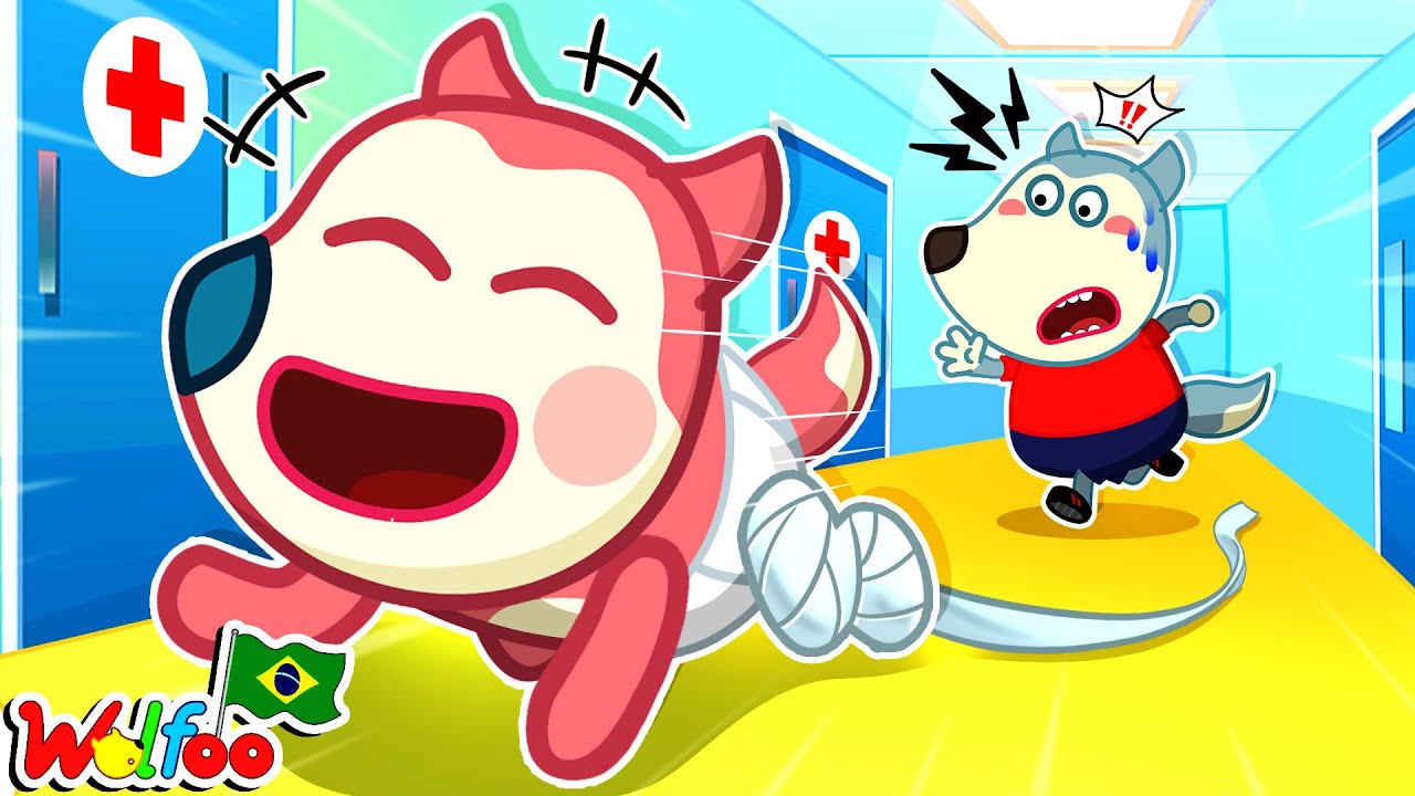 Oh não, Wolfoo, Bebê Jenny tem um Boo Boo! - Aprende a cuidar de bebê ...