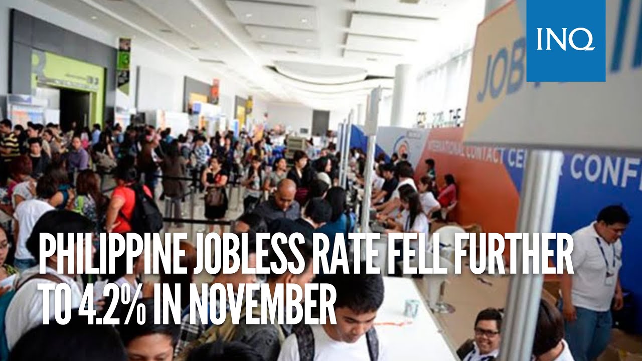 Philippine jobless rate fell further to 4.2% in November - YouTube