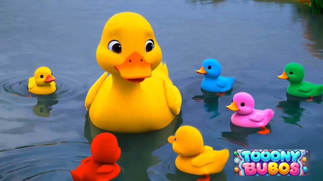 5 Little Ducks 🐥 ( Learn Colors song ) | Toonybuds Nursery Rhymes ...