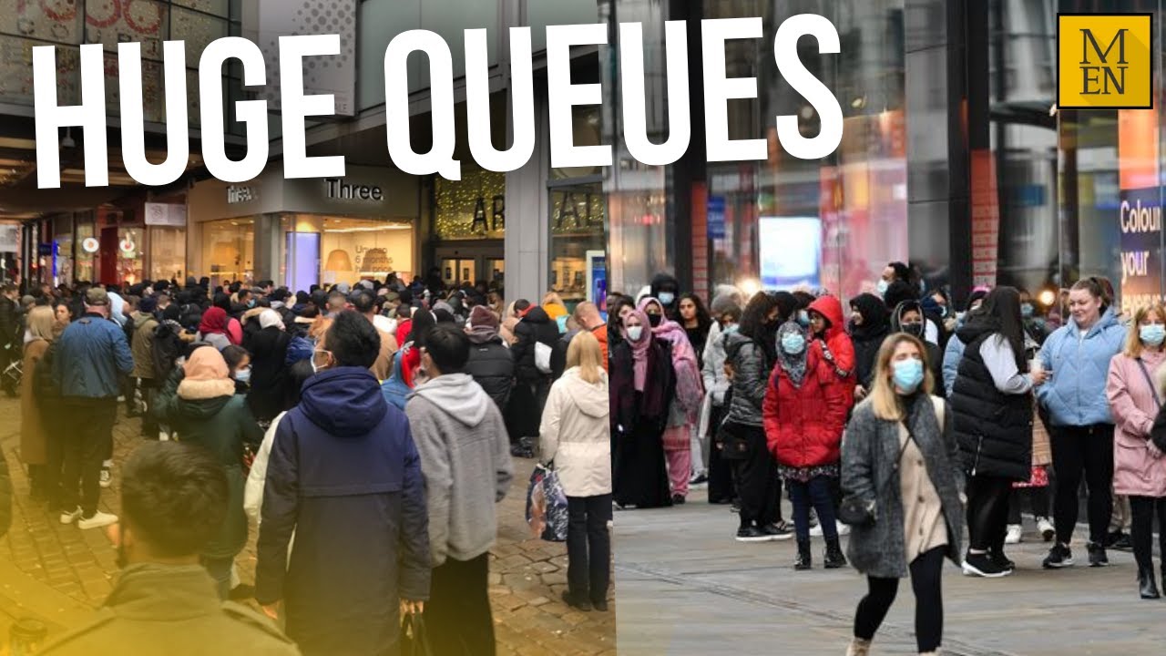 Primark, Selfridges and Arndale shoppers form HUGE queues as Manchester ...