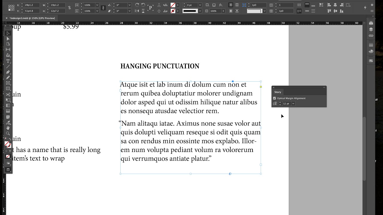 12 Hanging Punctuation - YouTube