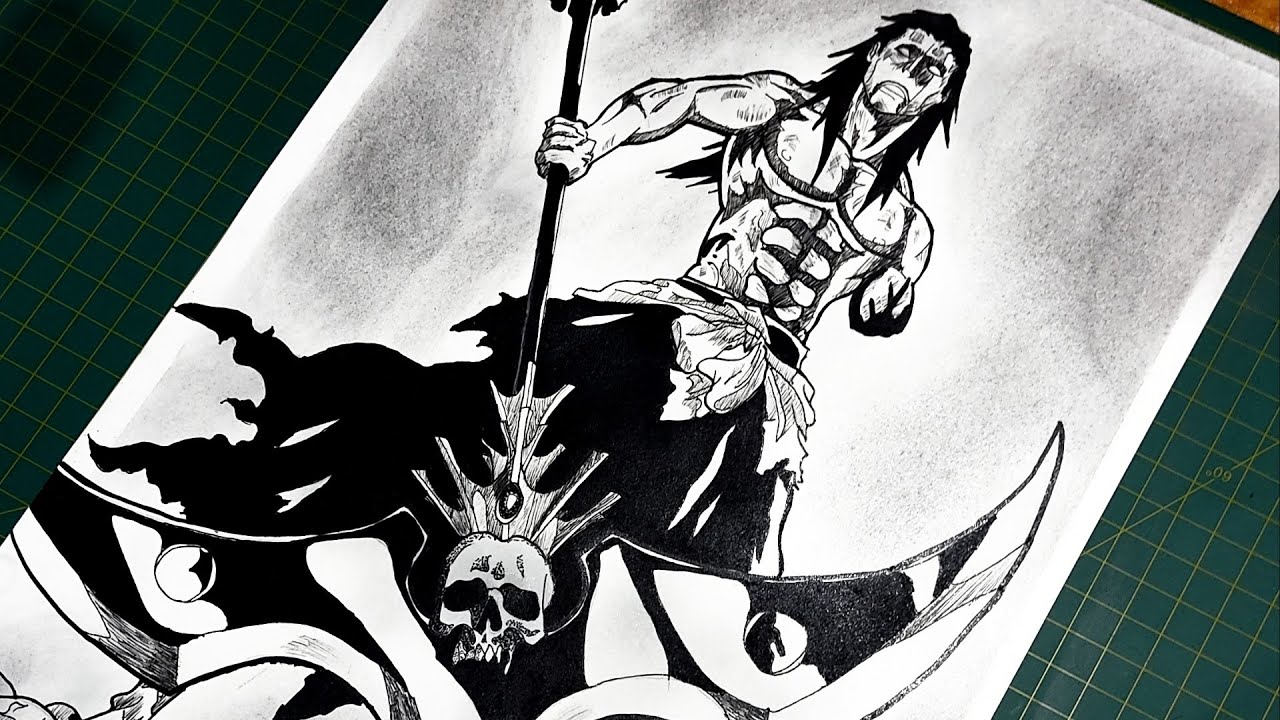 How to draw Kenpachi Zaraki (Bleach) Arts Fernandes - YouTube