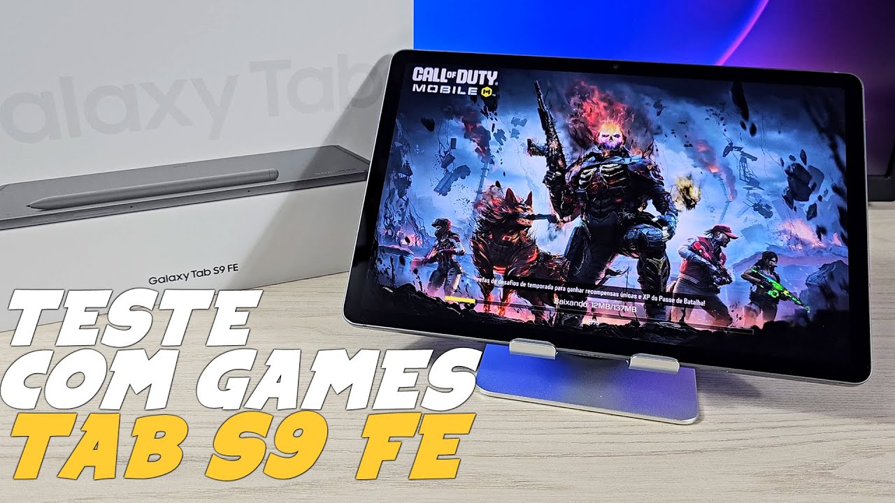GAME TESTE: GALAXY TAB S9 FE 10.9" c/ JOGOS (COD, eFOOTBALL, GENSHIN ...