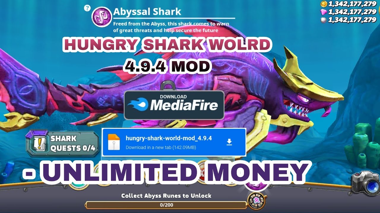 Hungry Shark World v4.94 (MOD, Unlimited Money) - YouTube
