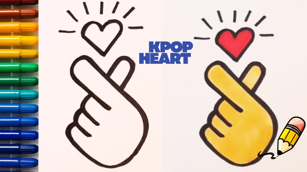 How to draw KPOP heart symbol-KPOP heart symbol easy drawing step by ...