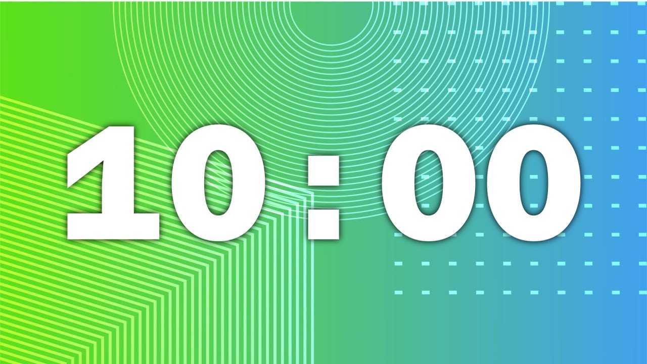 10:00 Countdown Timer - Geometric Green to Teal Gradient Background - YouTube