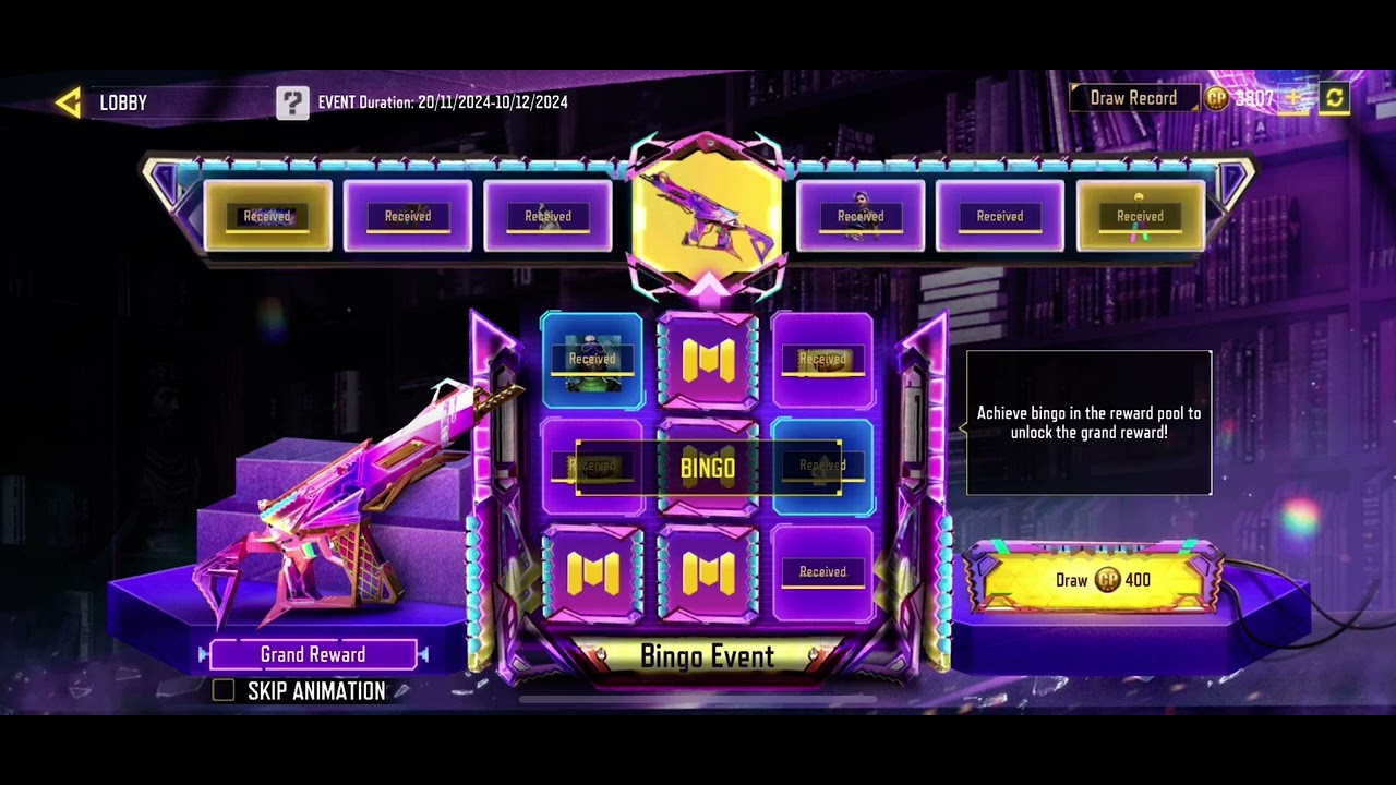 Cod Mobile: 2000 CP Last Bingo for Legendary Peacekeeper MK2 Vivid ...