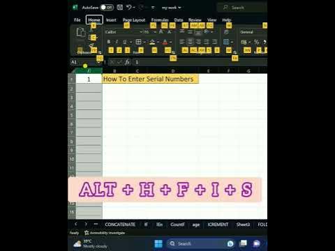 How to enter Serial Number in Easy steps 🤔#excel #advancedexcel #youtubeshorts #shorts# ...