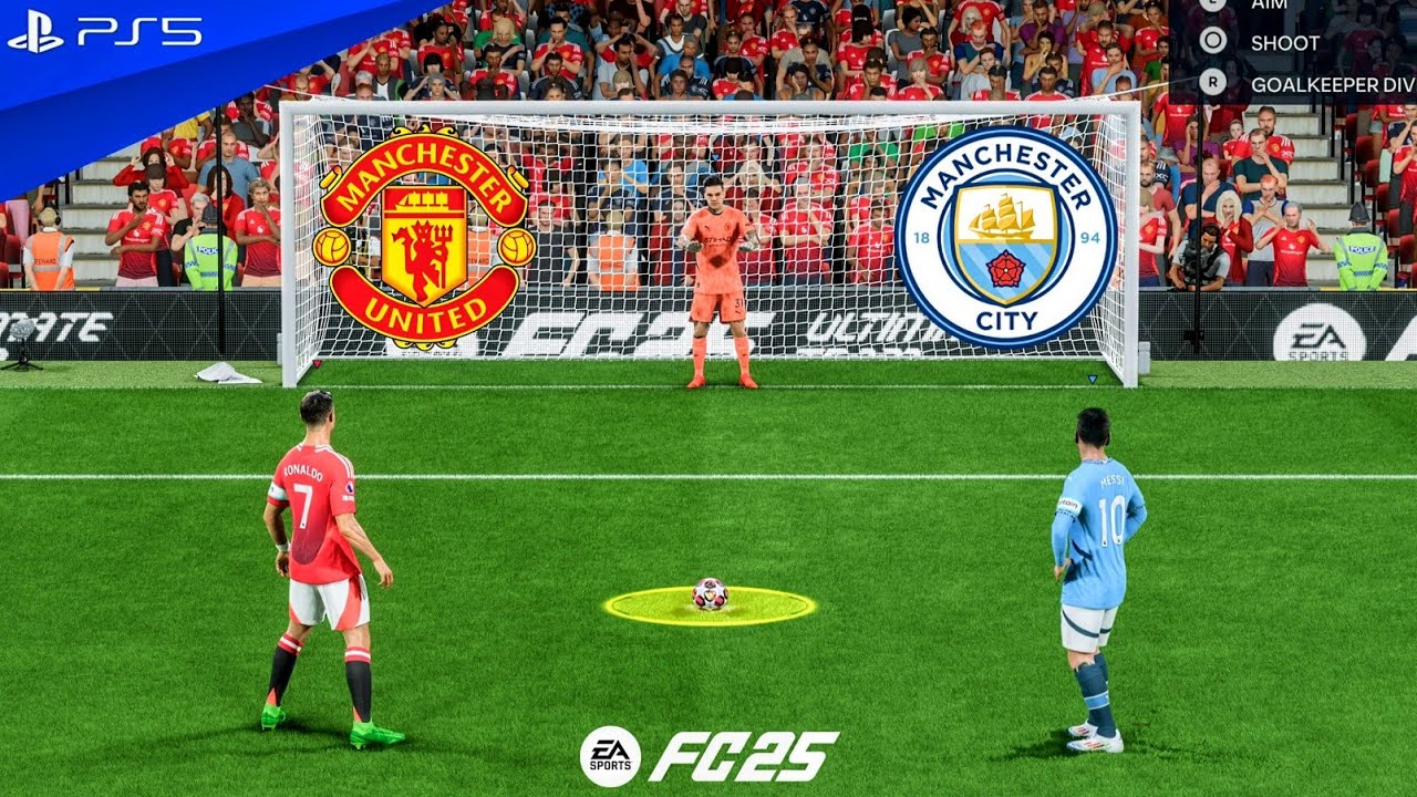 MANCHESTER UNITED VS MANCHESTER CITY | RONALDO VS MESSI | FC 25 PENALTY ...