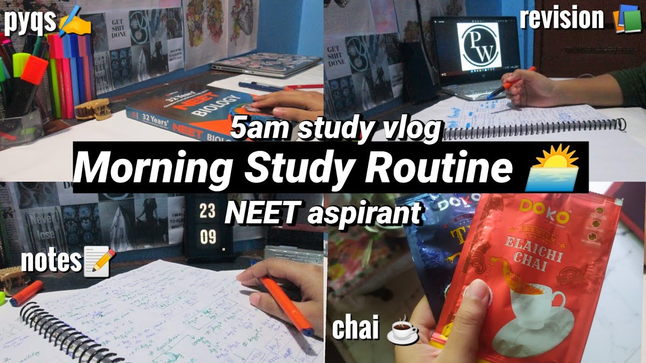 Morning study routine 🌄 | productive study vlog 📝| NEET aspirant study ...