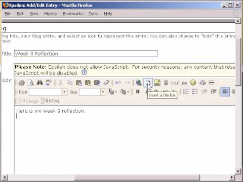 Upload Reflection to Epsilen Blog - YouTube