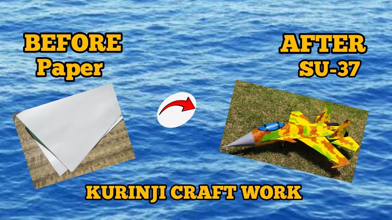 Paper craft miniature SU-32 fighter jet making @KurinjiCraftWorks - YouTube