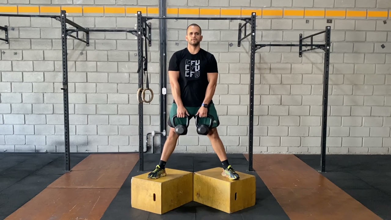 Deficit Dual KB Sumo Squat - YouTube