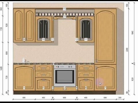 Кухня "классика" с фасадами из массива в KitchenDraw - YouTube