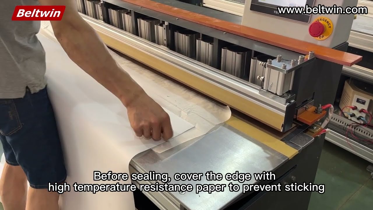 1.2mm White PU Belt Edge Sealing - YouTube