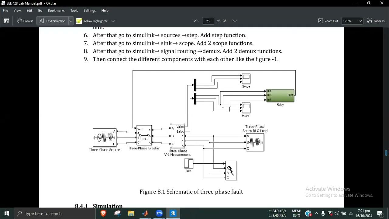 Three phase fault detection with designed relay using MATLAB / Simulink - YouTube