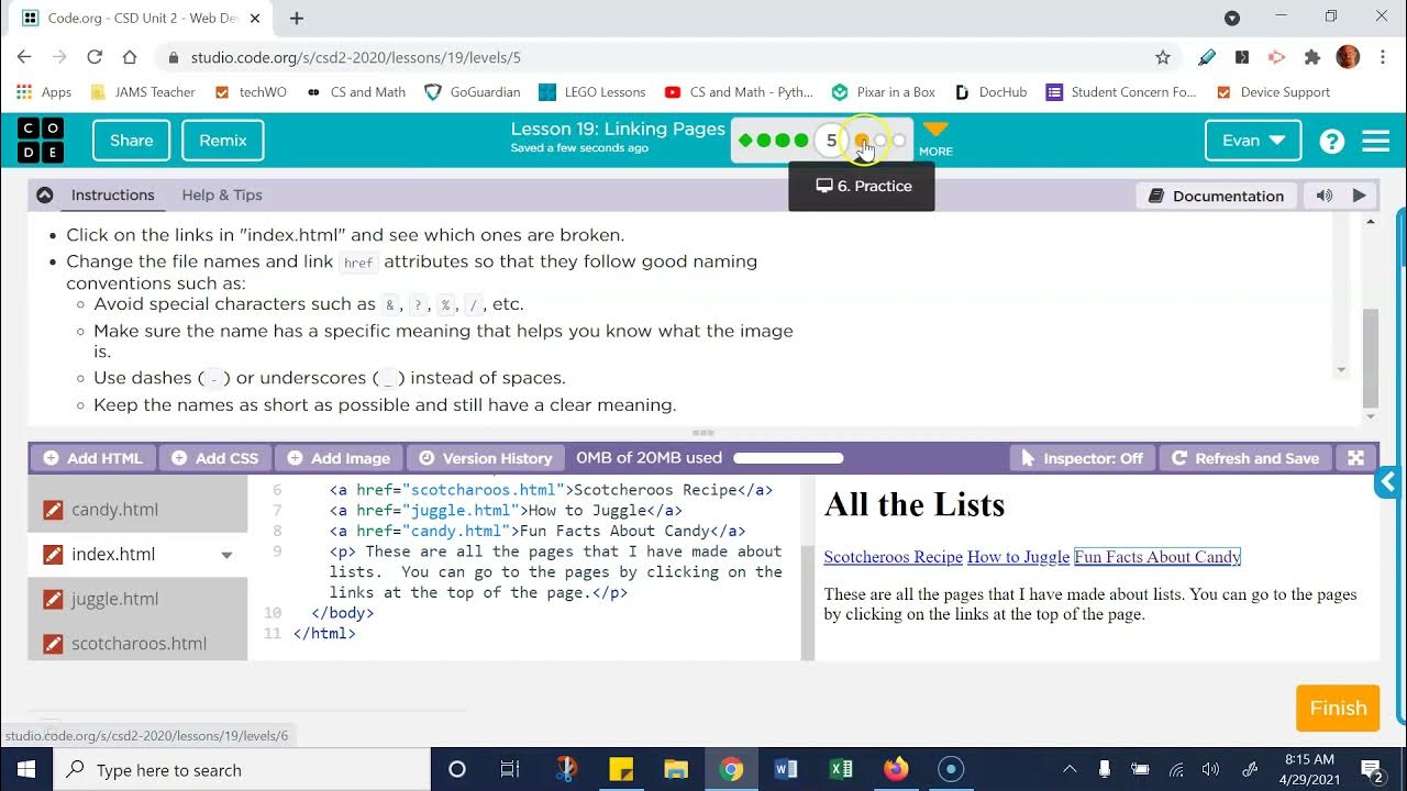 Code.org | Computer Science Discoveries 2020-2021 | Unit 2 Lesson 19 ...