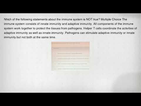 Which Of The Following Statements About Innate Immunity Is True