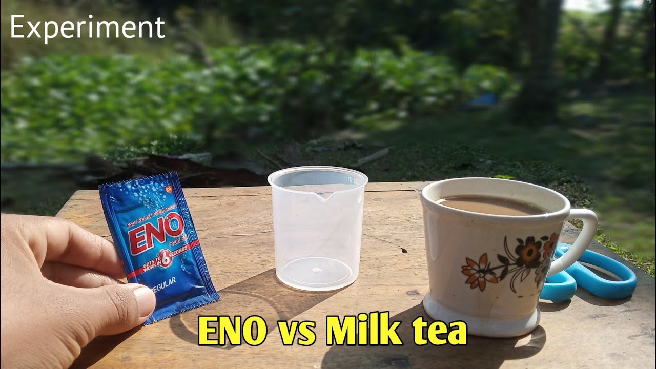 Mixing ENO in Hot Milk tea | ENO vs Hot tea | eno Experiment video | DE ...