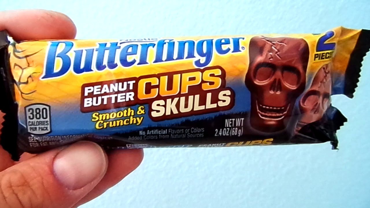 Halloween Butterfinger Peanut Butter Cup Skulls Candy Review - YouTube