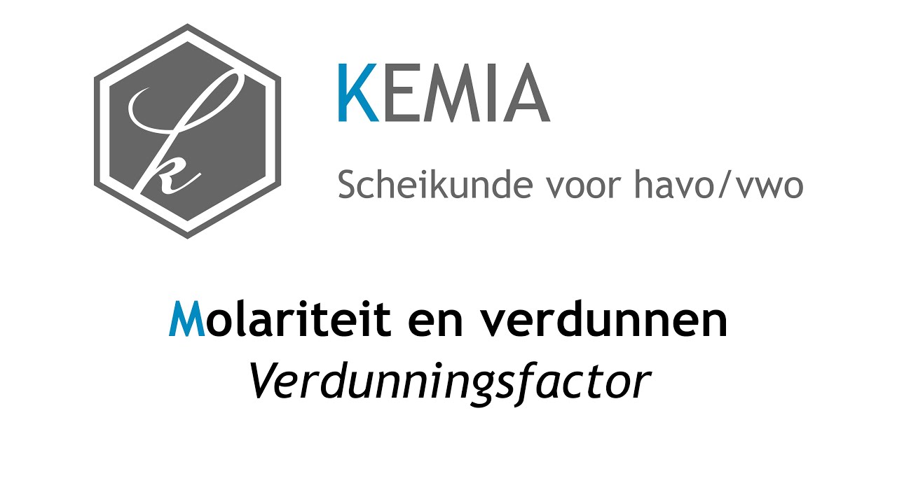 Molariteit en verdunnen: Verdunningsfactor - YouTube