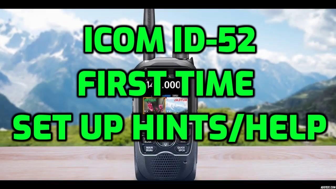 ICOM ID-52 Hints and tips - YouTube