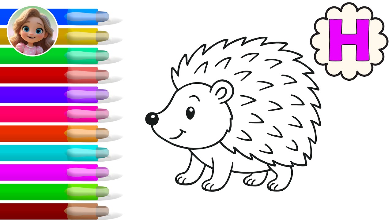 🎨🅰️ Learn the Letter H and Draw a Hedgehog! | Learn colors & Fun ABC ...