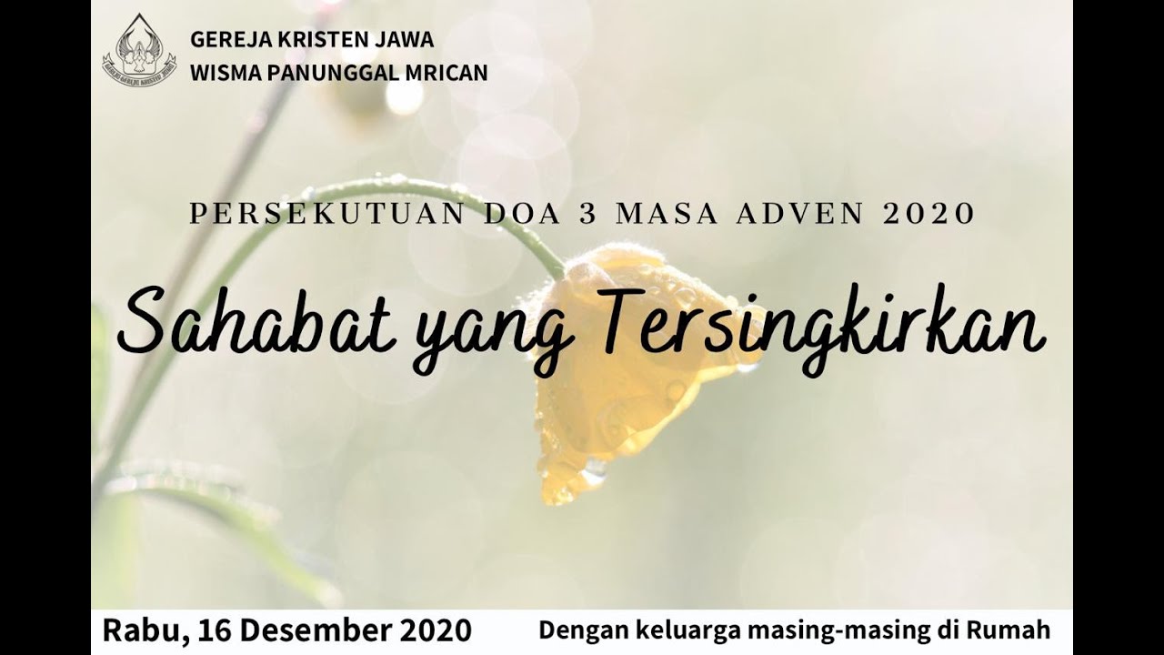 PERSEKUTUAN DOA MASA ADVENT 3 GKJ WPM 2020 - YouTube