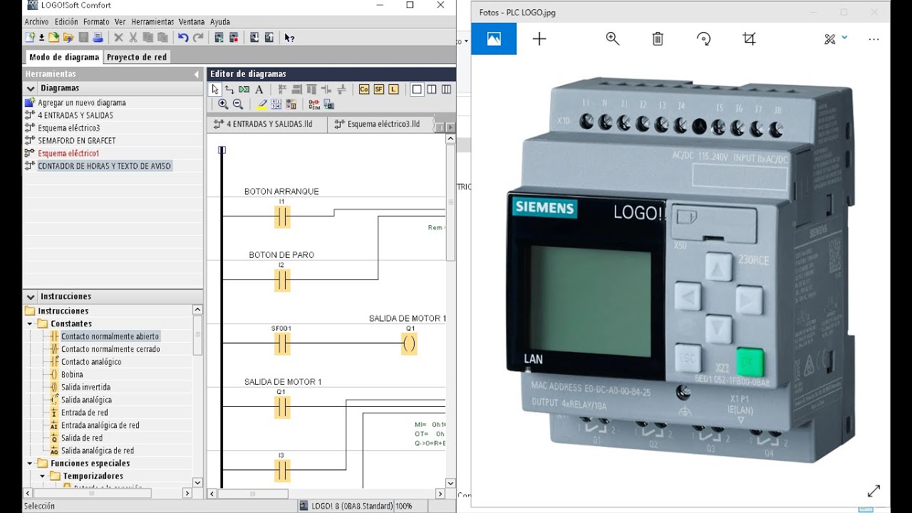 PLC LOGO - CONTADOR DE HORAS Y TEXTOS DE AVISO - YouTube