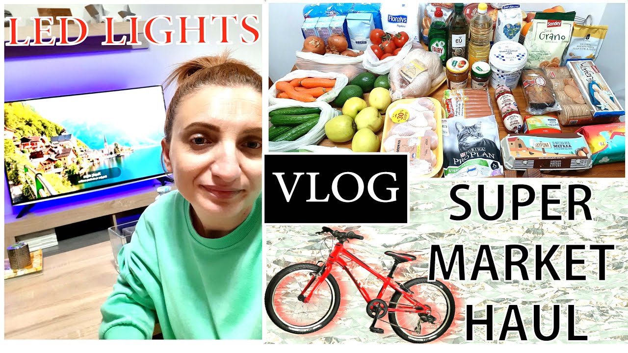 VLOG:ΚΟΛΛΗΣΑΜΕ LED LIGHTS,WISH,SUPER MARKET HAUL,ΜΑΓΕΙΡΕΜΑ,FAMILY ...