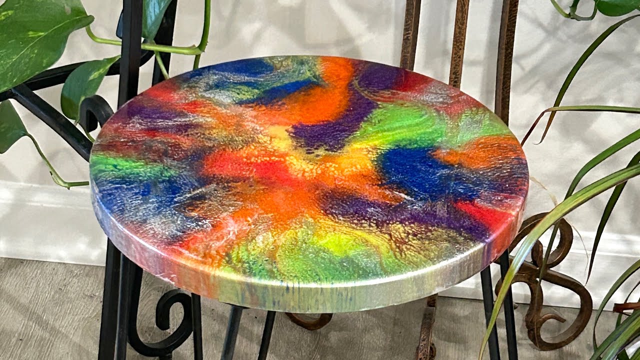 # 7 Rainbow Resin Art Table Tutorial - YouTube