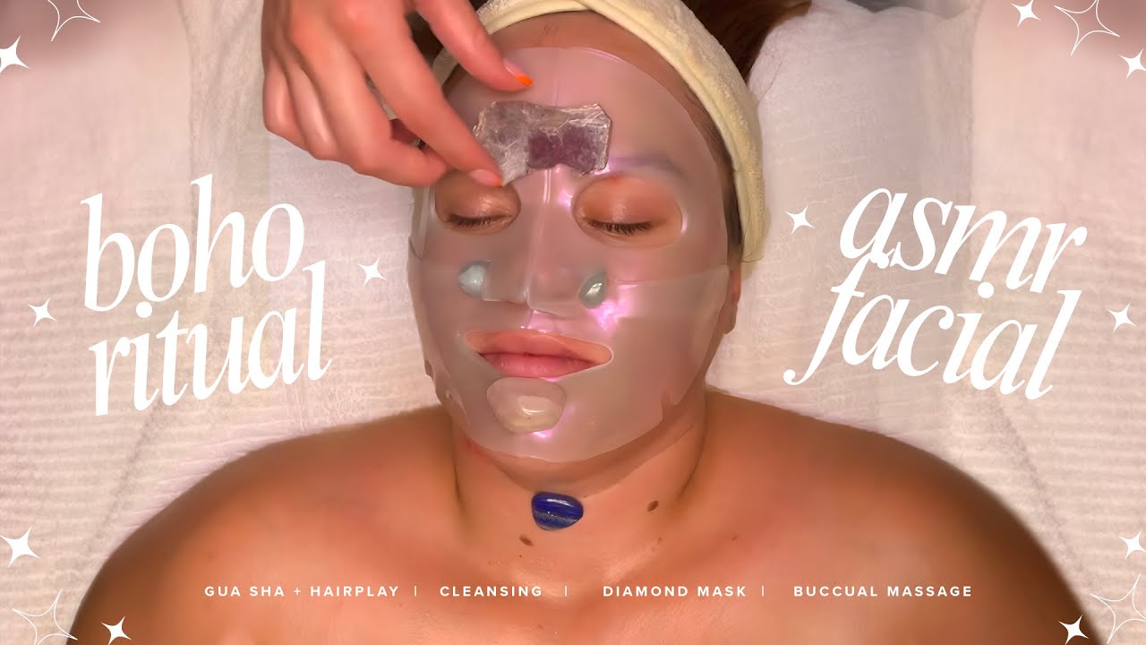 Asmr Relaxing Facial Buccal Massage Crystal Healing And Bubble Bath Cleanse Gua Sha Hairplay