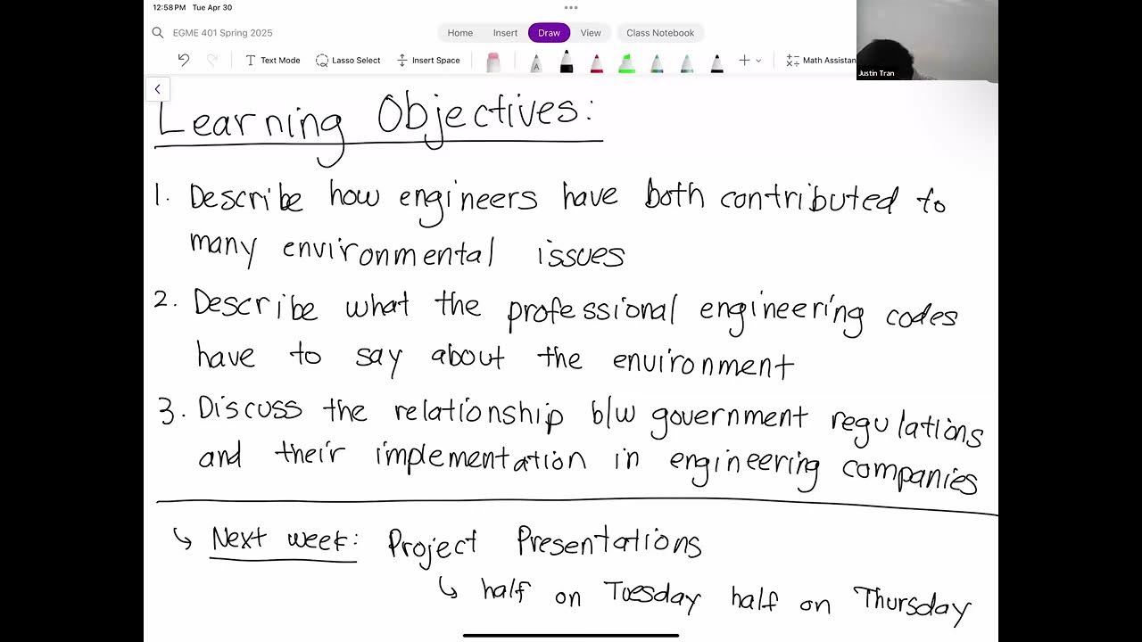 EGME 401 SPRING 2024 Week 15 Lecture 1 - YouTube