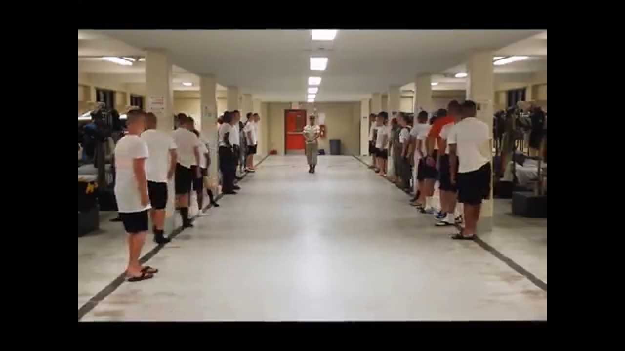 Parris Island Young Marines Morning Barracks Routine - YouTube