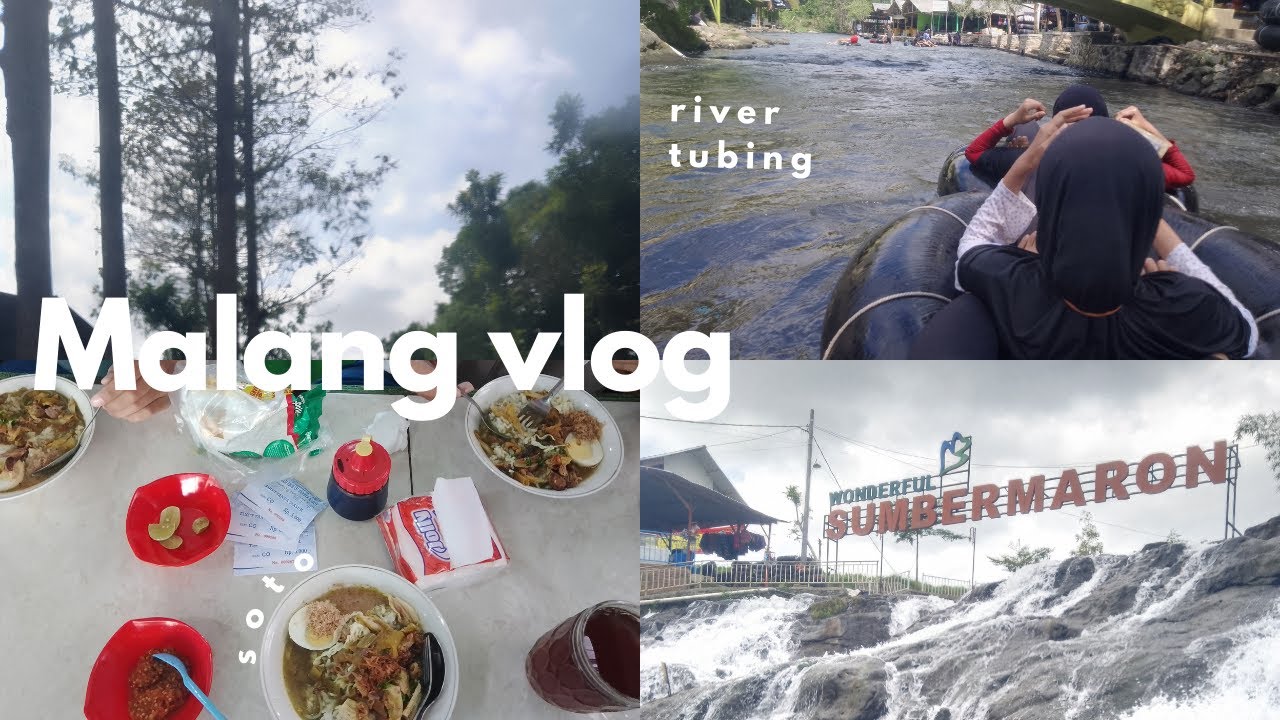 vlog | main river tubing di sumber maroon - malang 🌊 - YouTube