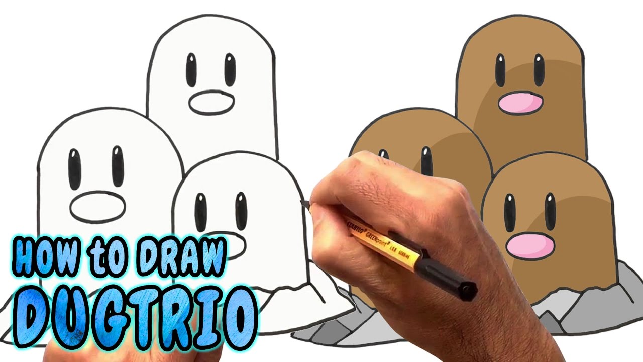 How to Draw Dugtrio from Pokemon Go - Super Easy (NARRATED) - YouTube