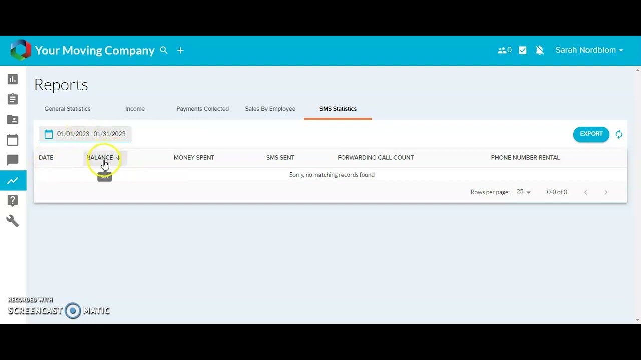 Reports: SMS Statistics - Moving Software CRM - Elromco, Inc. - YouTube