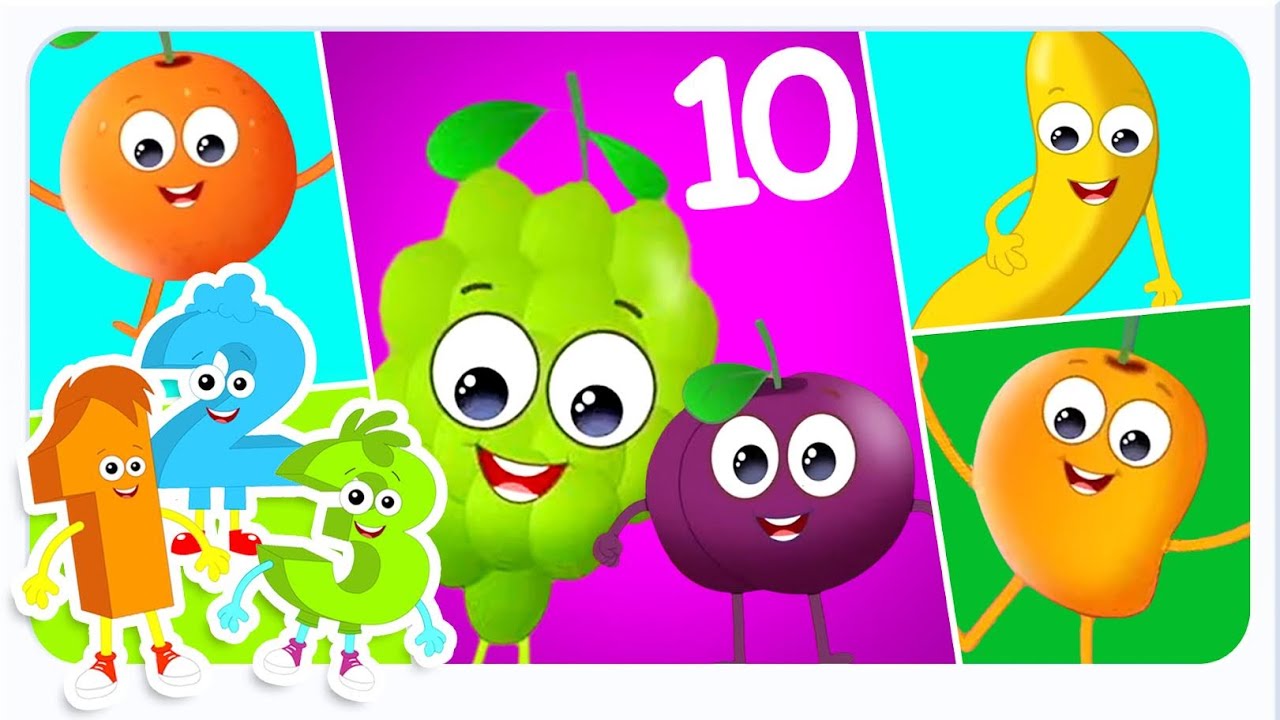 Ten Little Fruits Jumping On The Bed, Nursery Rhymes And Baby Songs by ...