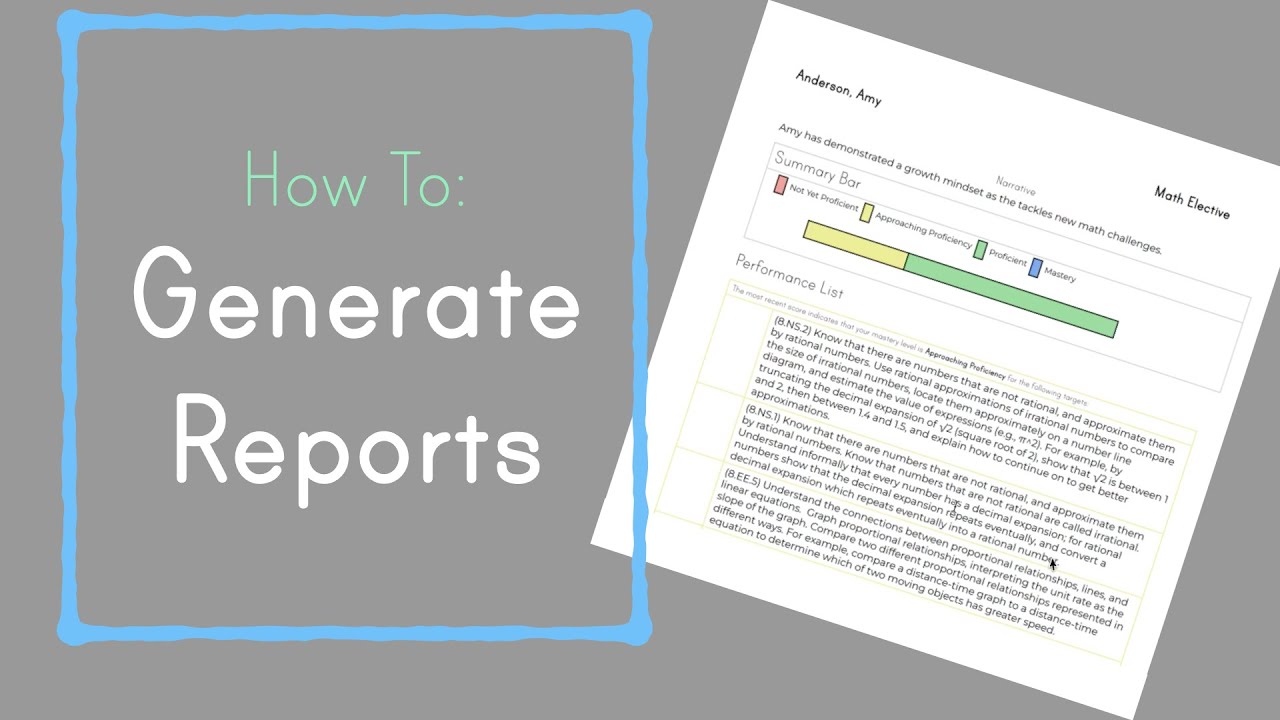 How to Make Clear Report Cards with Mastery Portfolio - YouTube